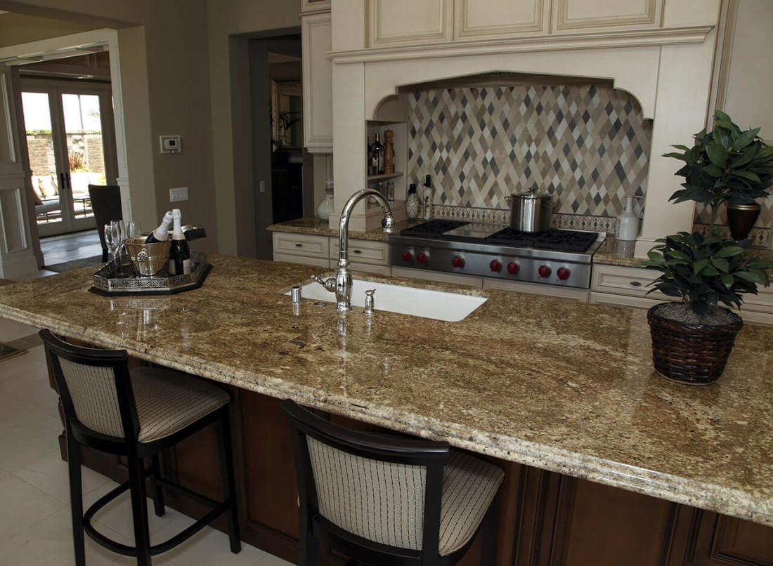 marble countertops - Gold Cabinets